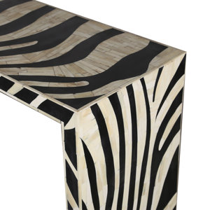 Mercer41 Dean Alexandria 54" Console Table With Bone Inlay In A Zebra Pattern | Wayfair